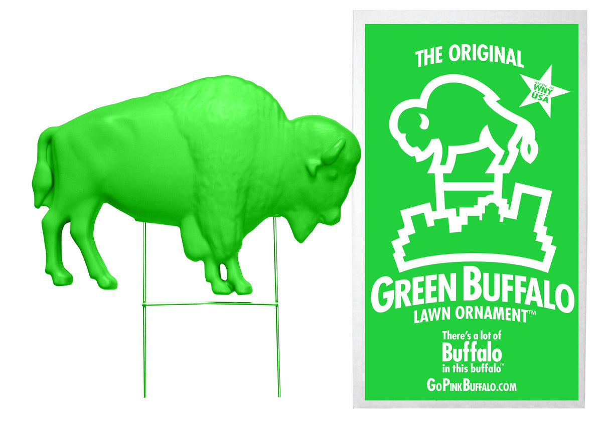 The Original Green Buffalo Lawn Ornament – GO Pink Buffalo